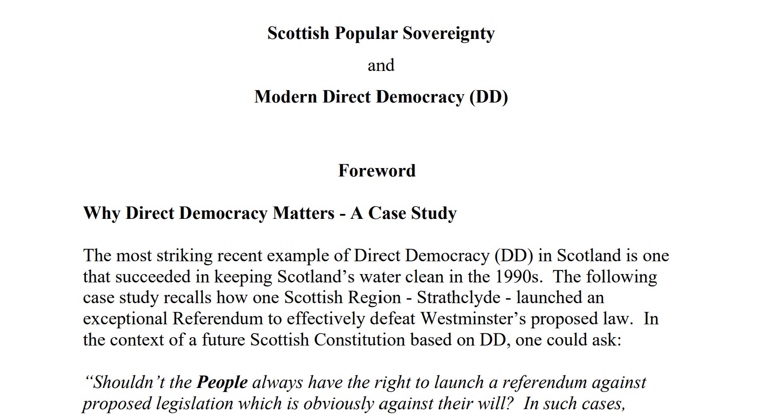 Scottish Popular Sovereignty and Modern Direct Democracy – It is the ...